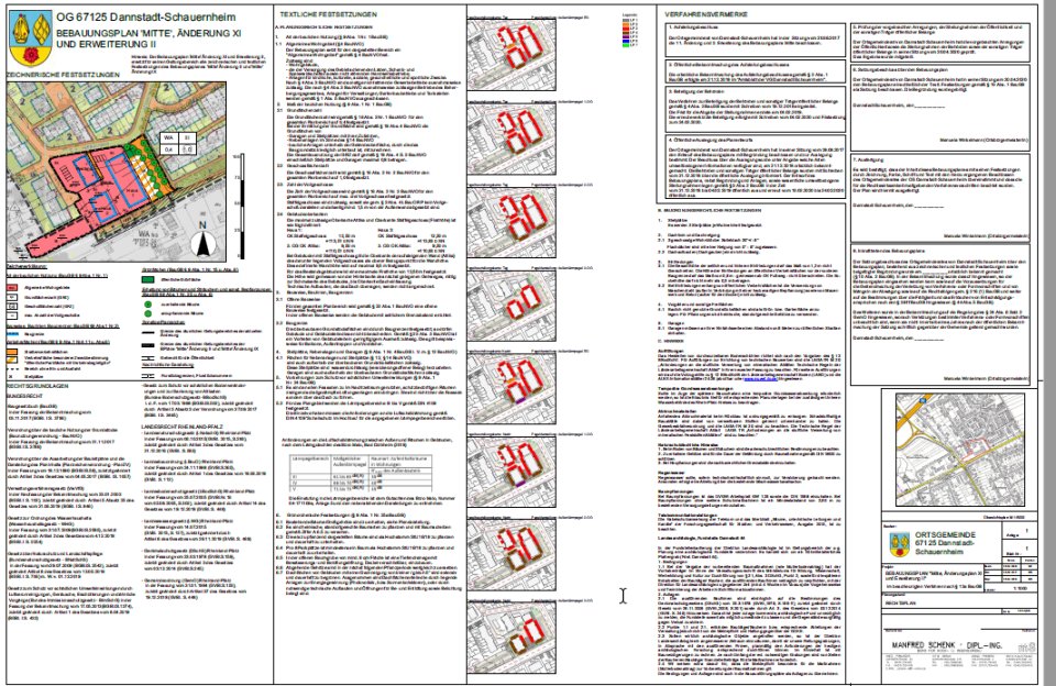 B-Plan 106 "Mitte" - Änderungsplan XI und Erweiterung II | VG Dannstadt ...